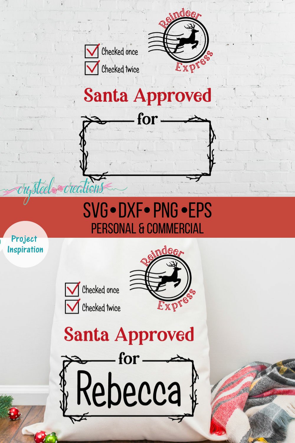 Christmas Sack Reindeer Express SVG, DXF, PNG, EPS