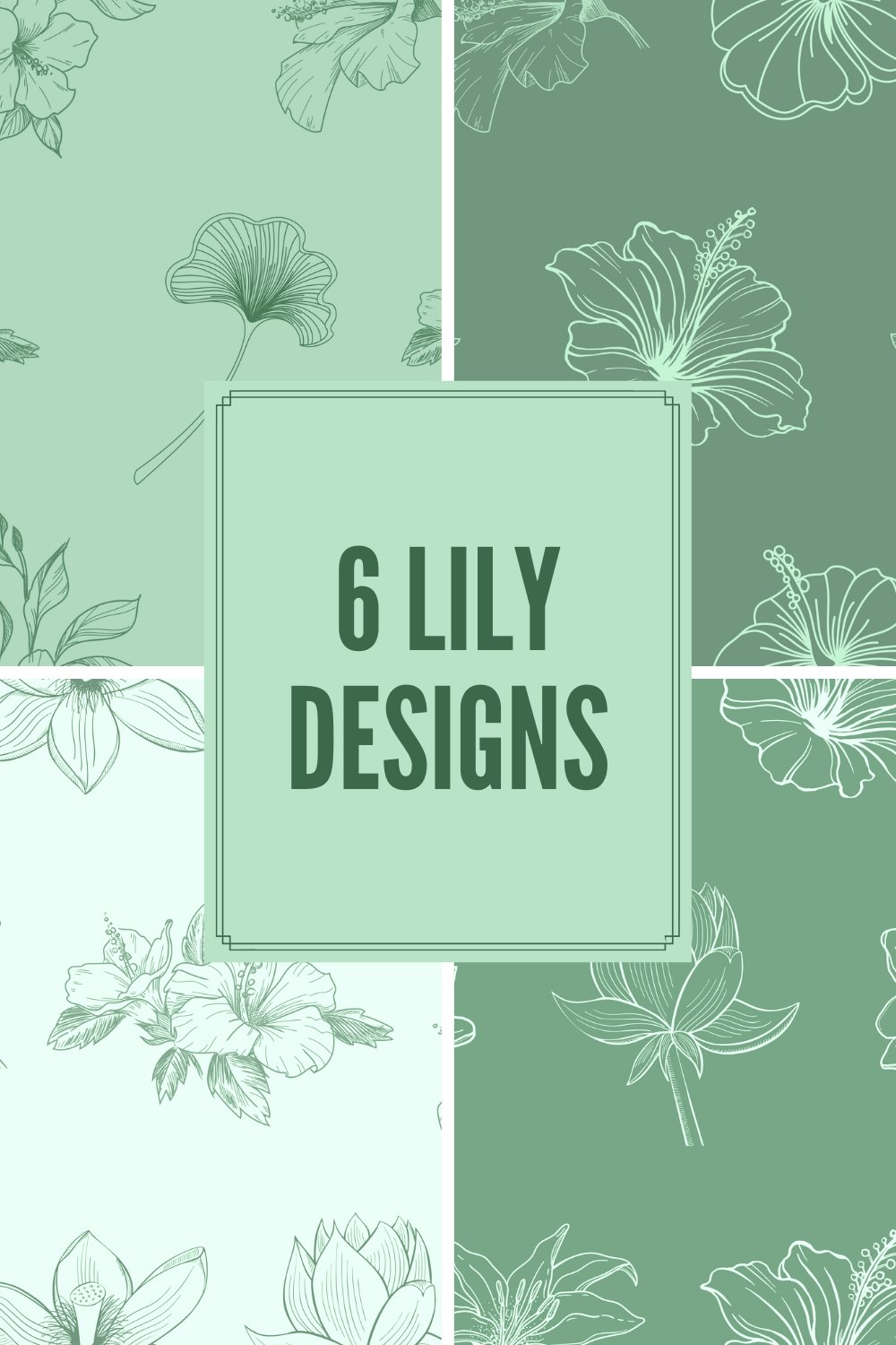 Sage lily floral flower seamless pattern digital paper print