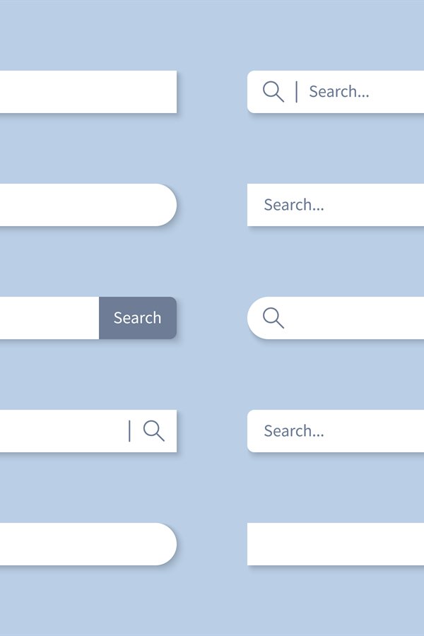 Search bar. Searching internet field, website bars with shad