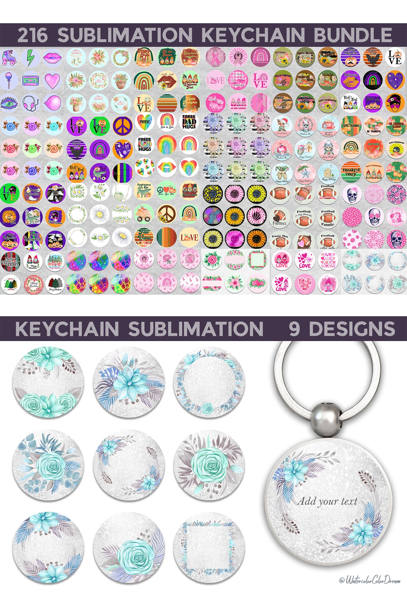 Mega Keychain Bundle | Round Sublimation Key Keychain