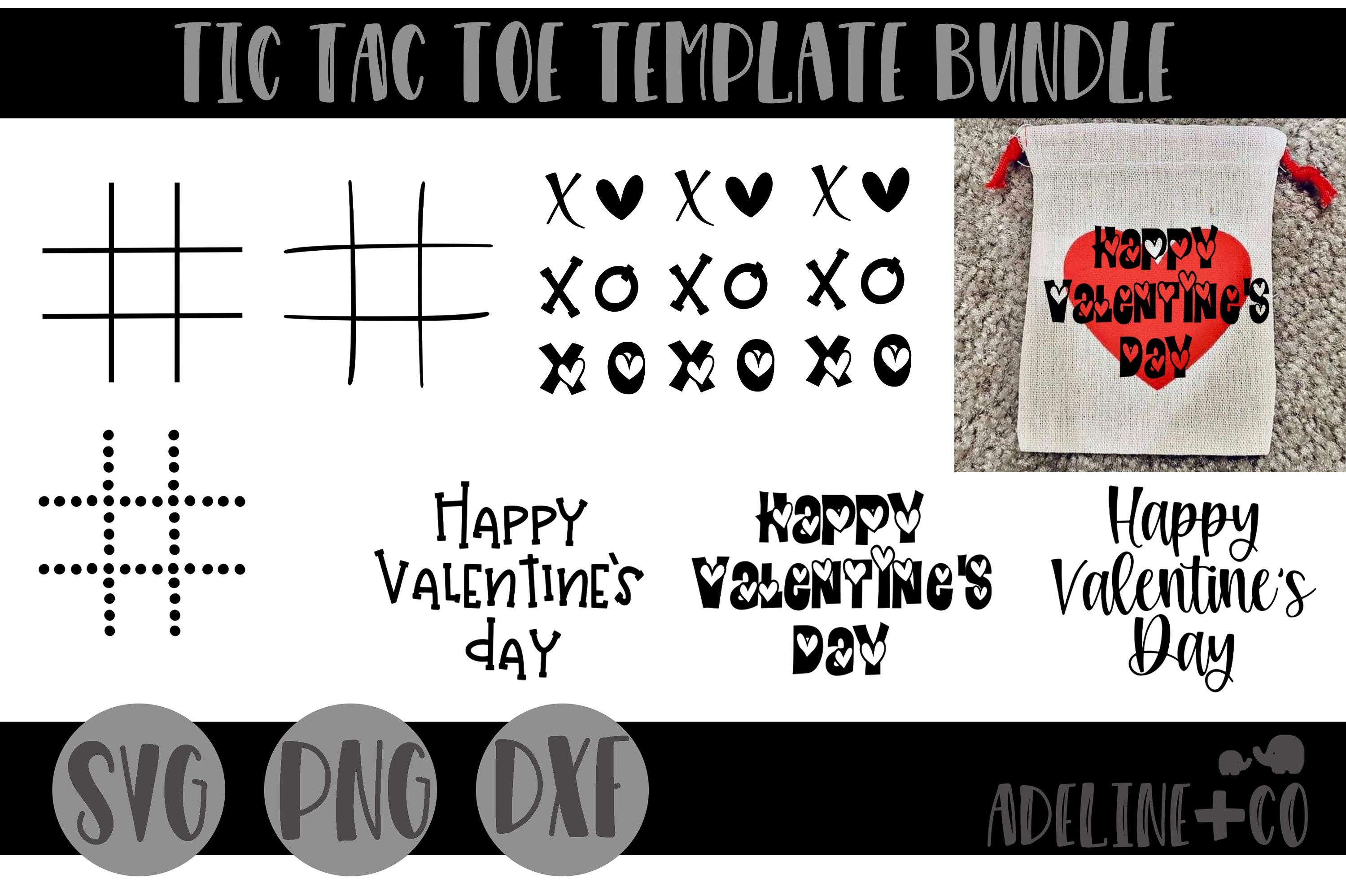 Tic tac toe template bundle