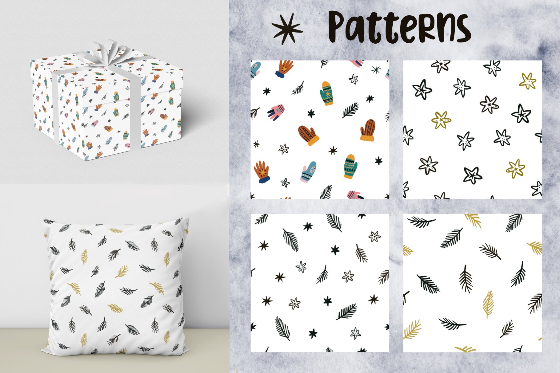 Vector collection of cute winter doodle clip art.