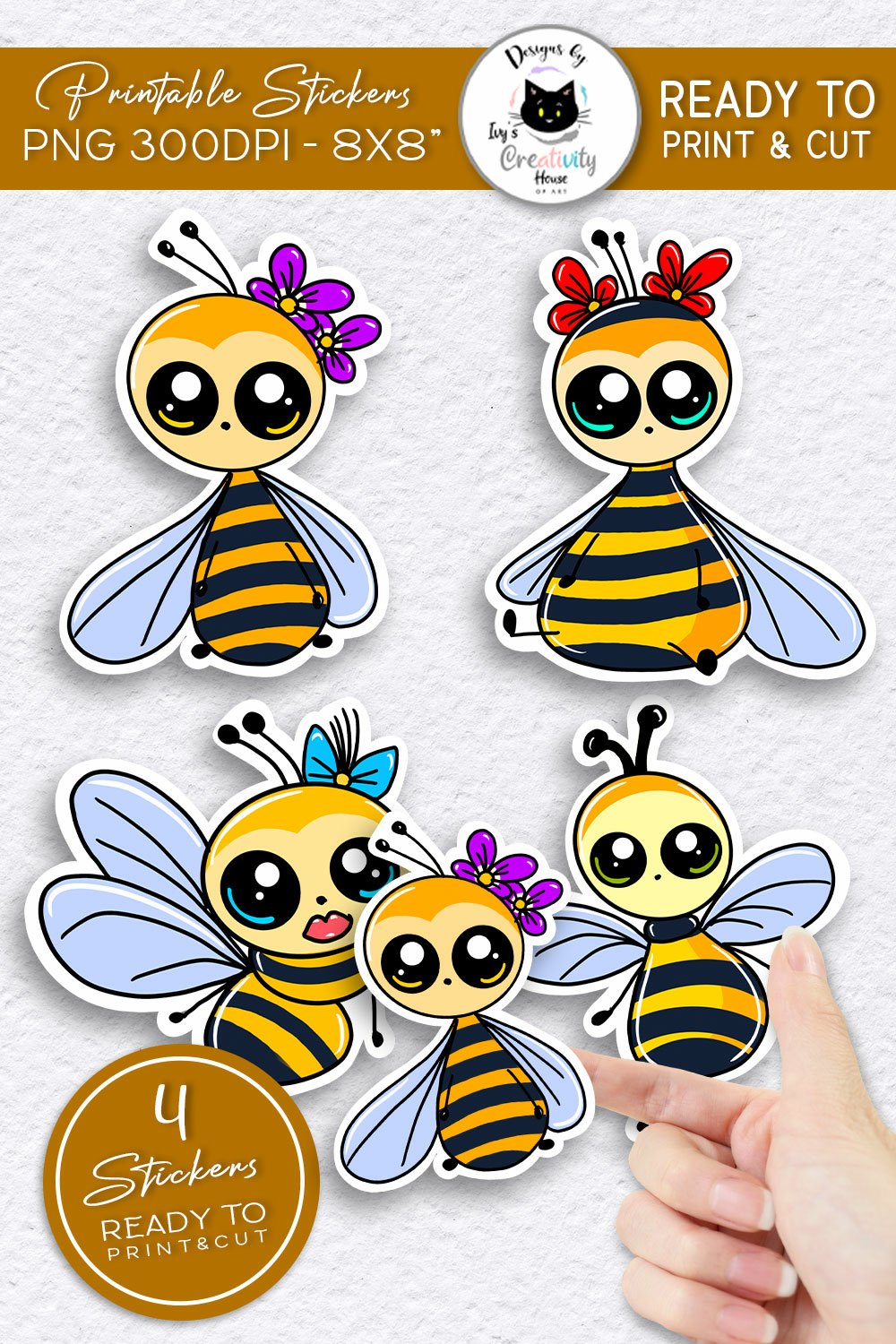 Cute Bees Stickers | Kawaii Animal Stickers