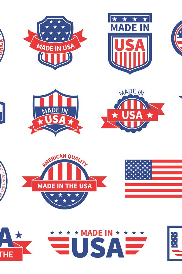 American labels. Made in usa seal badges design. Patriotic l