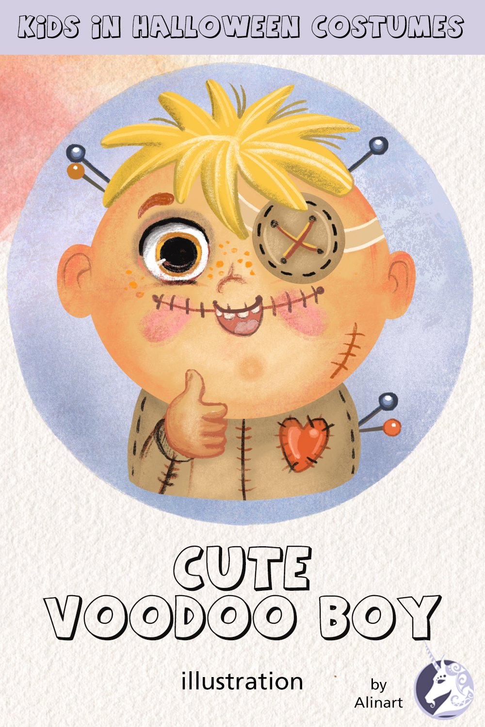 Cute boy in a Halloween voodoo costume