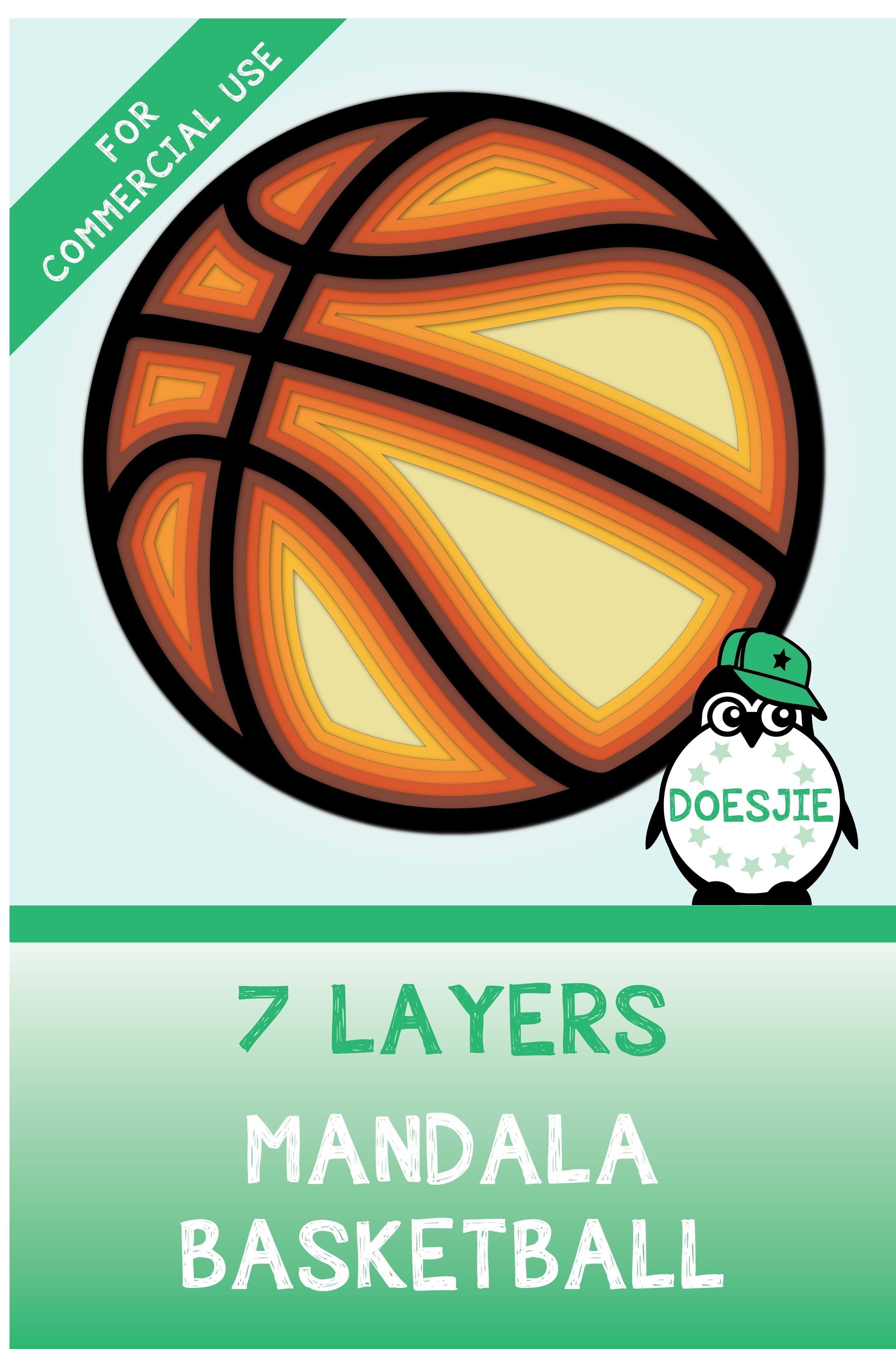 svg file basketball Multi layer mandala 3d ball cut file