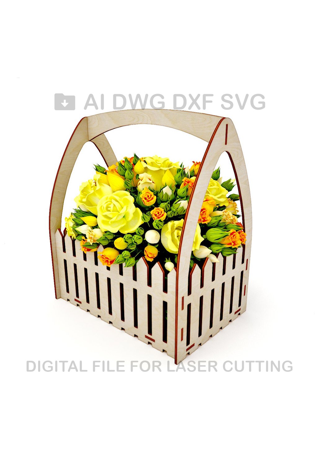 Flower box vector for CNC svg vector file (1960226)