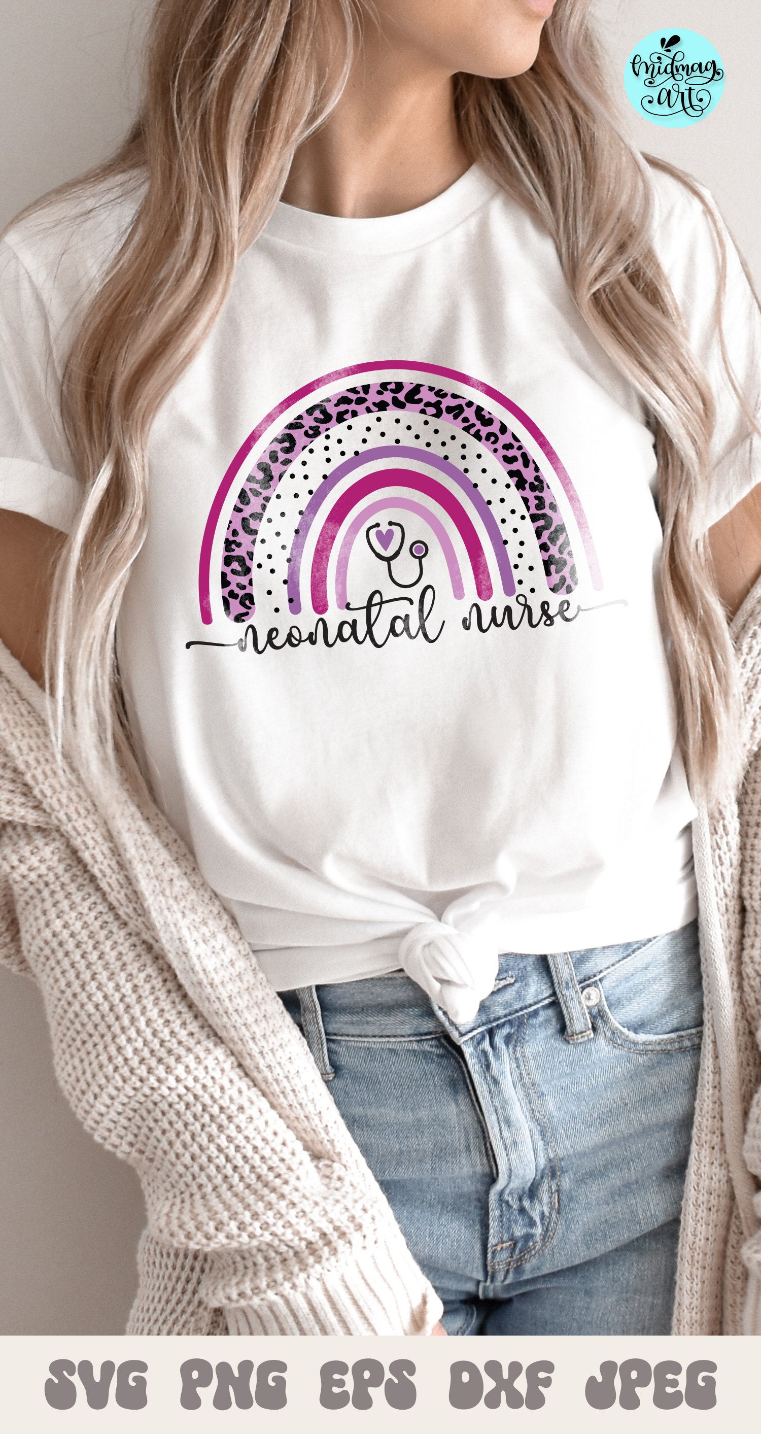 Neonatal nurse rainbow svg, Nurse png, Healthcare sublimatio