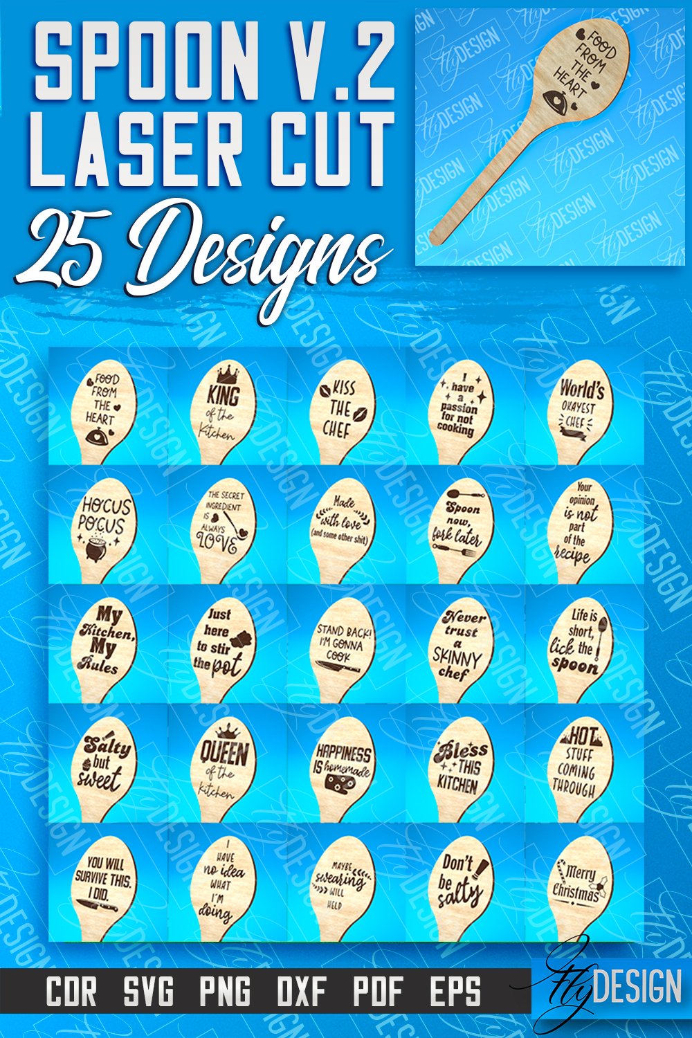 Spoon Laser Cut SVG Design | Kitchen Design | Home (2910899)