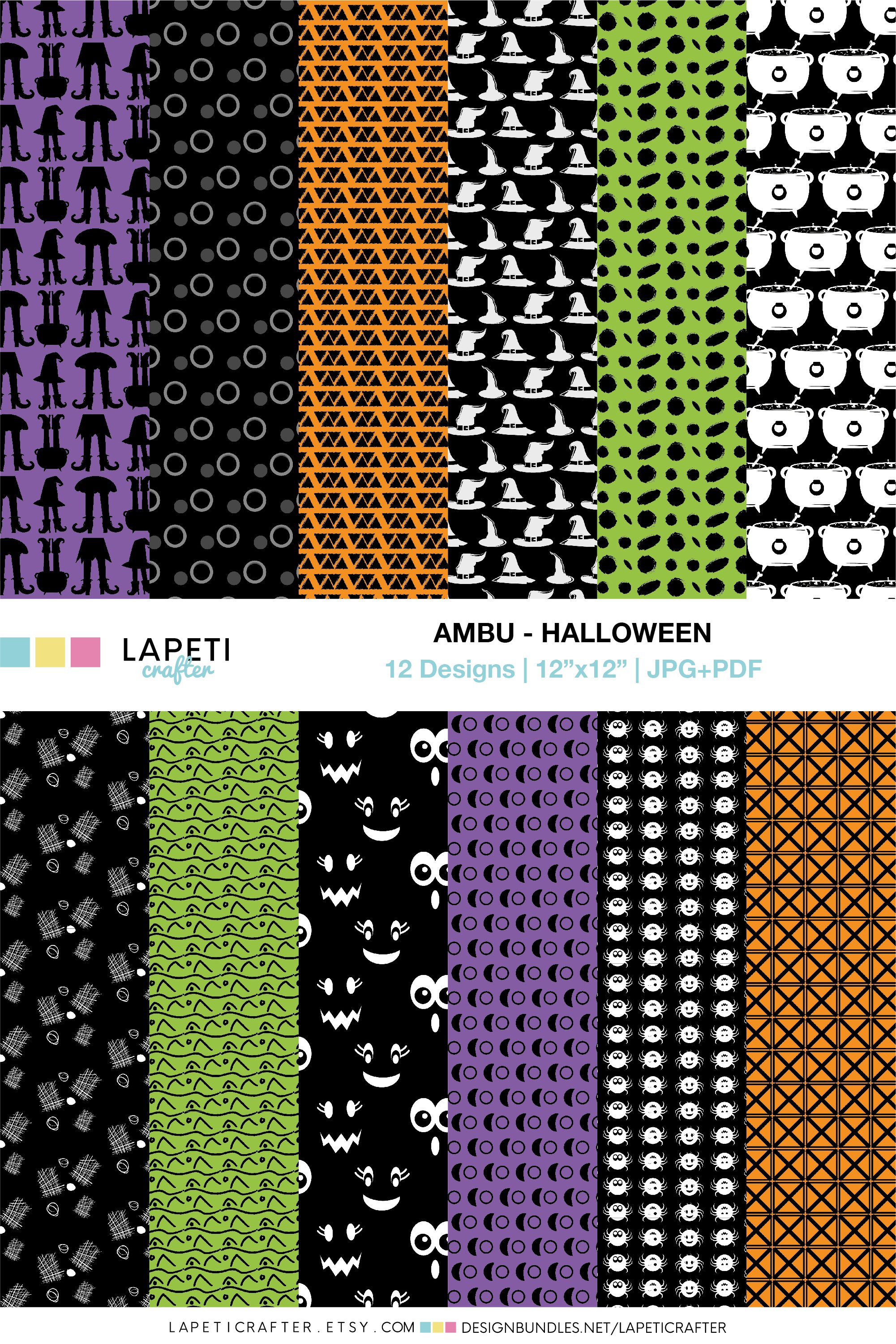 Halloween digital paper | 12x12 & Letter size