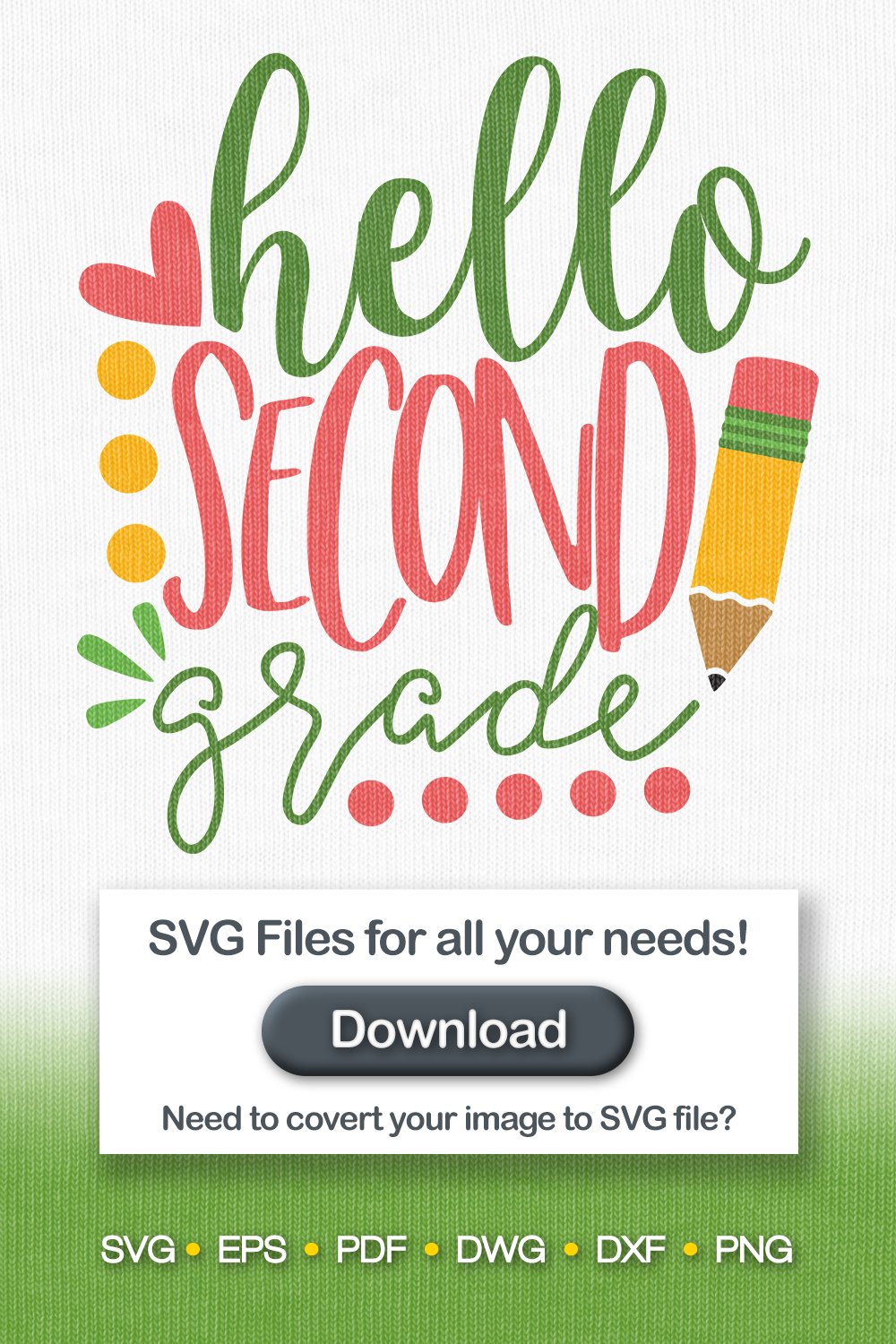 BACK to SCHOOL 2nd GRADE First day of school little girl SVG