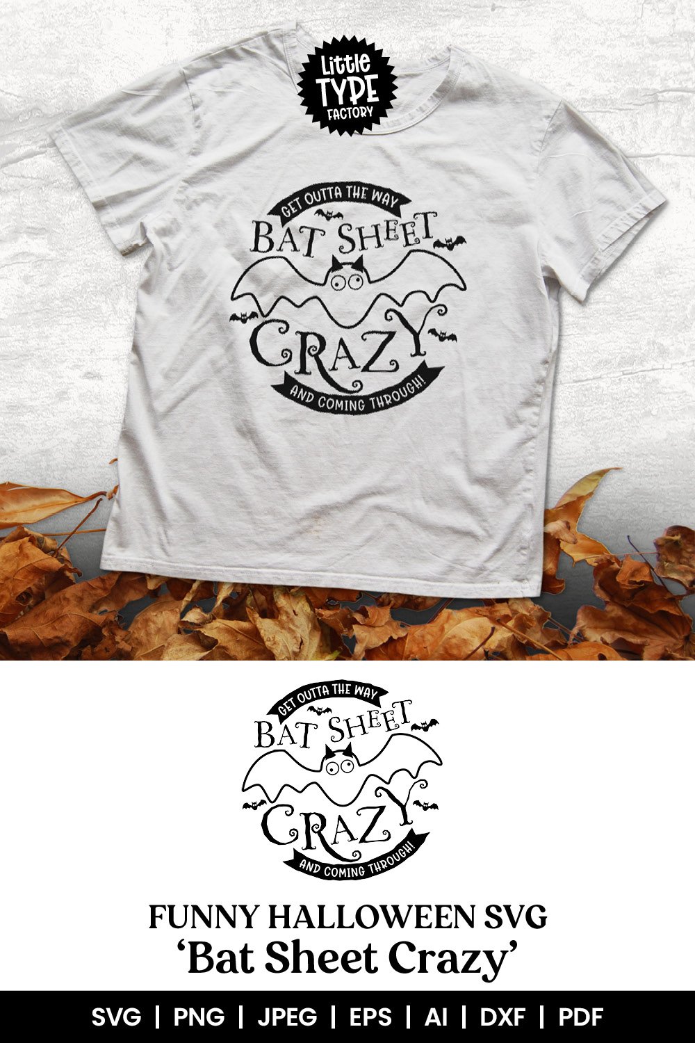 Funny Halloween SVG | Bat Sheet Crazy Ghost