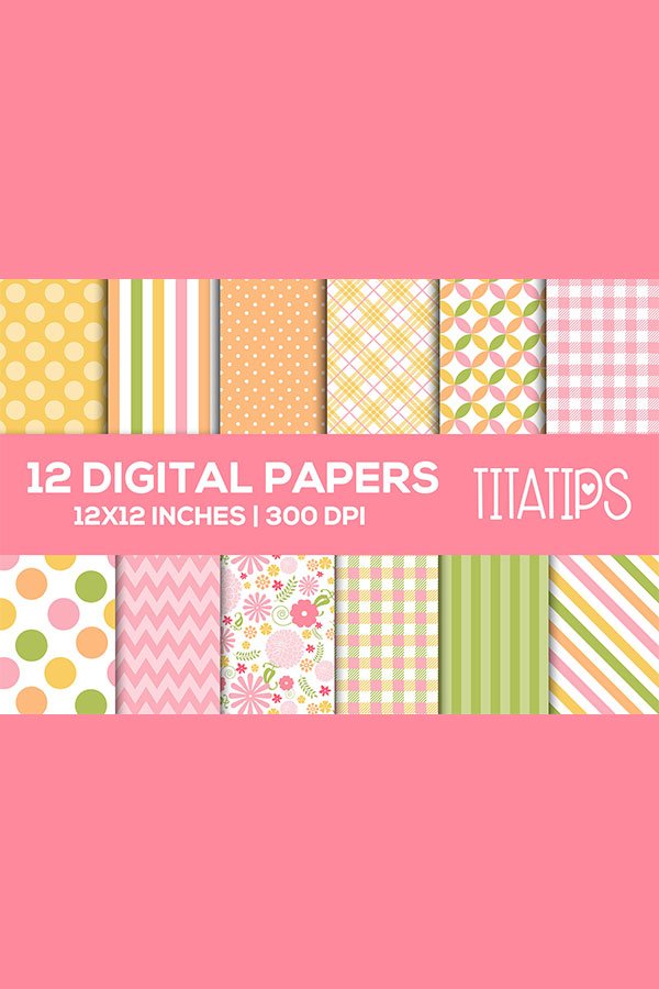 Floral Digital Papers Set, Mother's Day Backgrounds