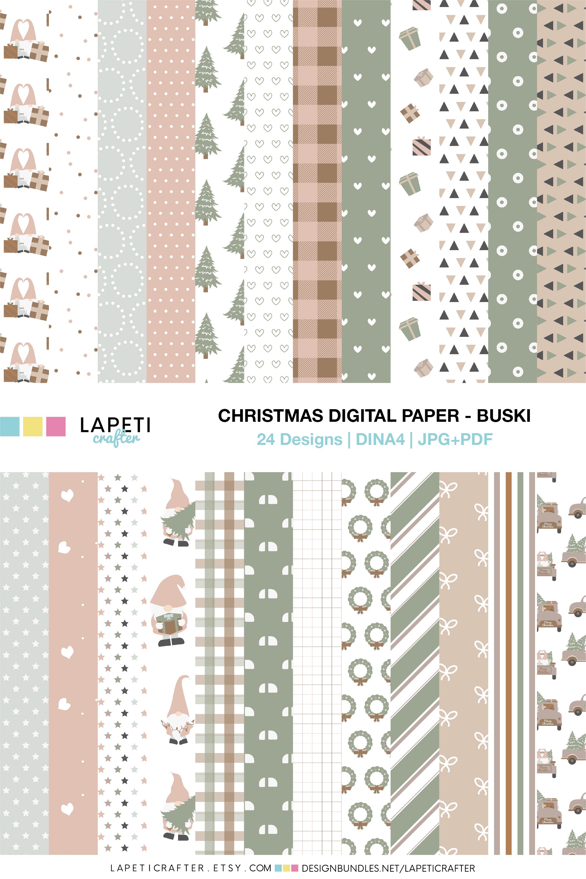 Christmas Gnome Digital Background Collection