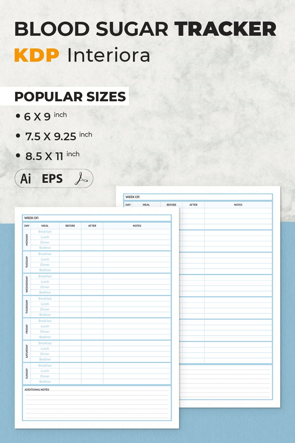 Blood Sugar Tracker | Printable Planner (2112099)
