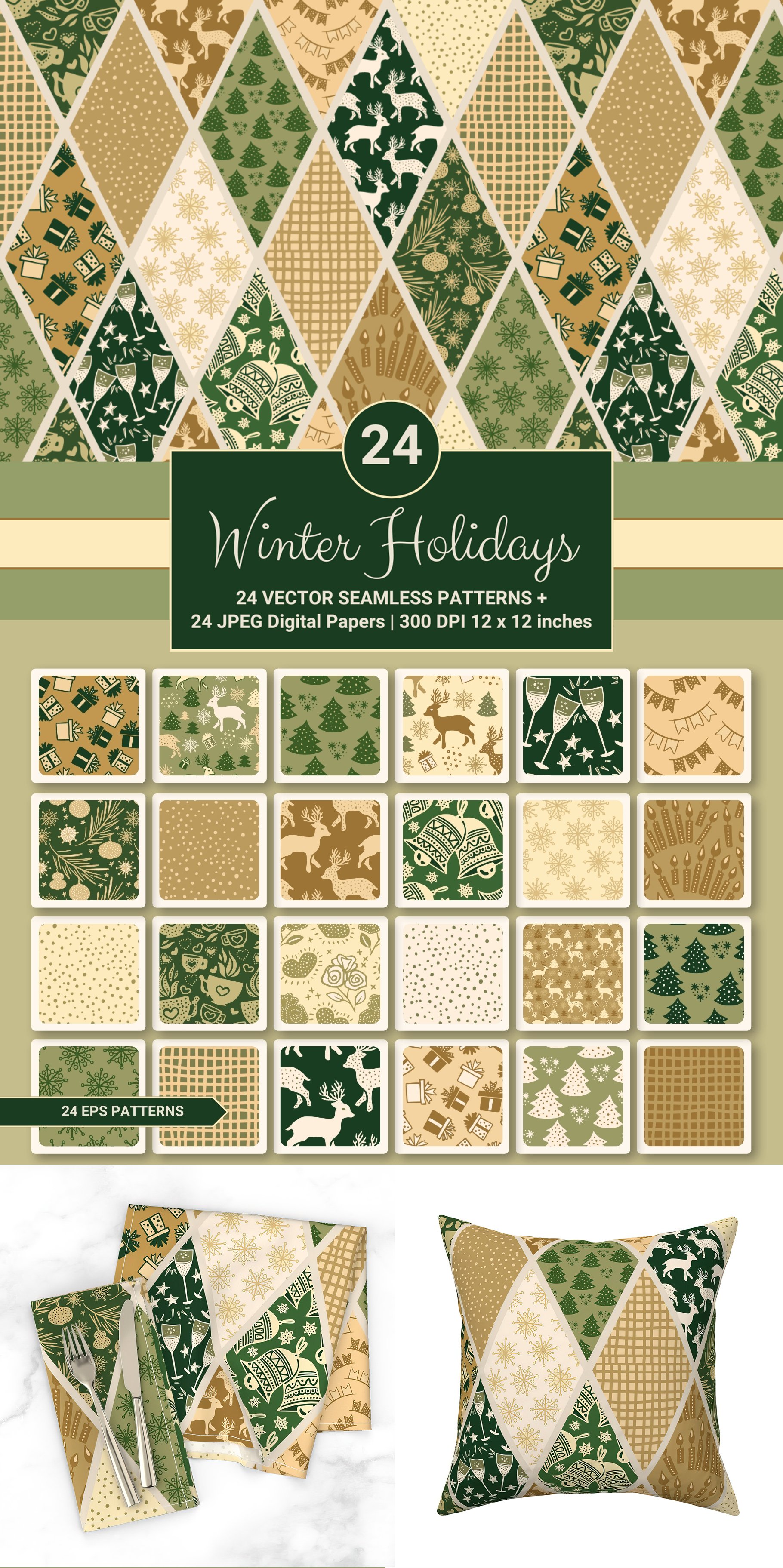 Winter Holidays Patchwork Patterns