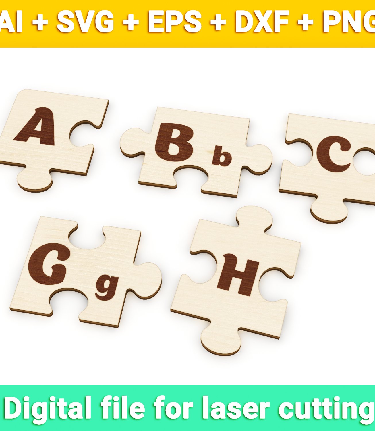 Alphabet Puzzle vector for CNC svg vector file (2105401)