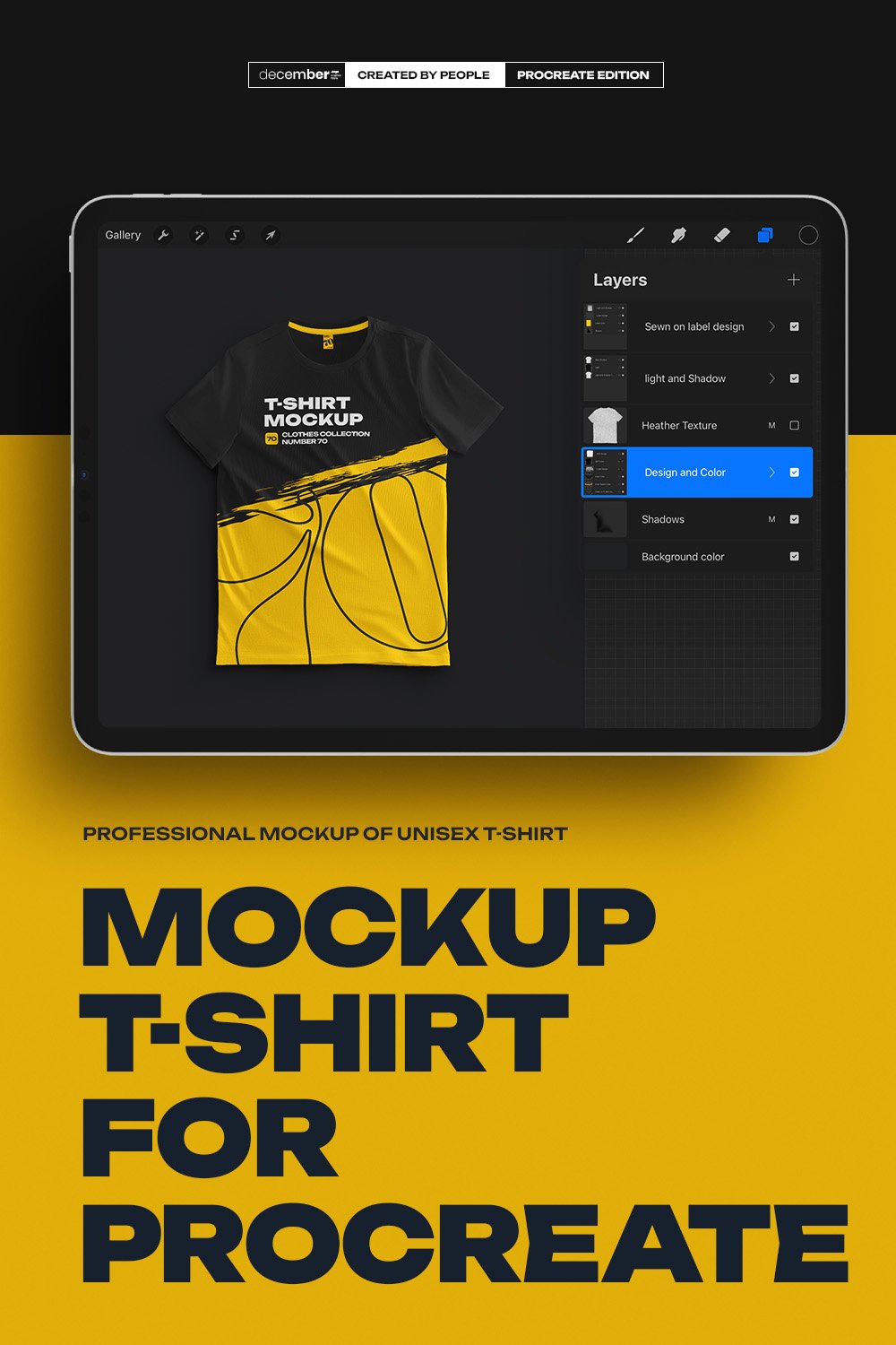 7 Mockups Classic Unisex T-Shirt for Procreate