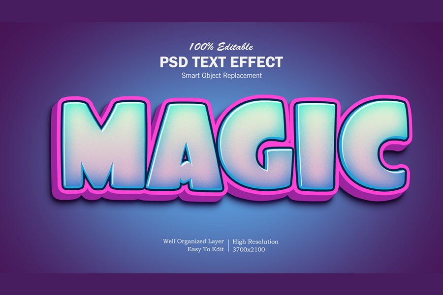 Magic 3d Pop Up Editable PSD Text Effect