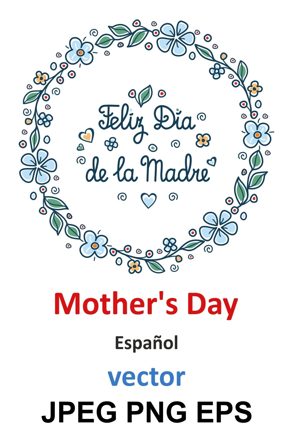 Feliz dia de la Madre Mother's day card on Spanish (1904757)