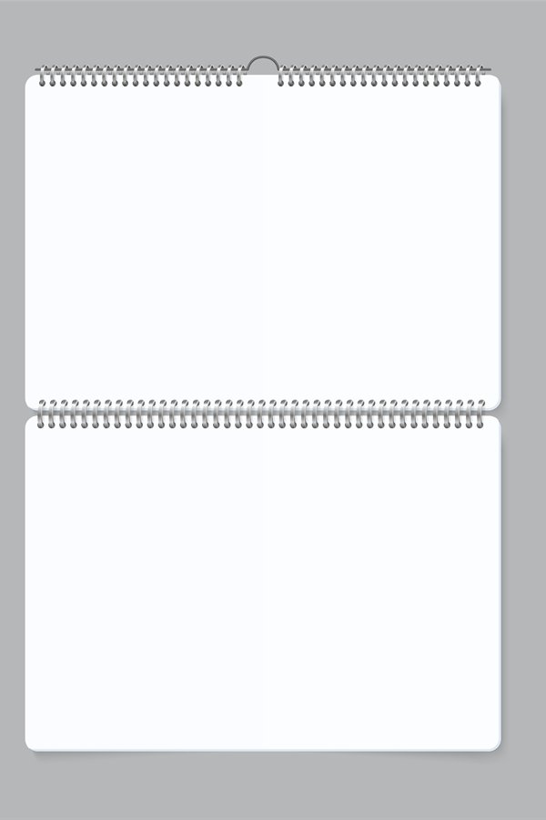 Realistic wall calendars. Notebook bind paper (1426199)