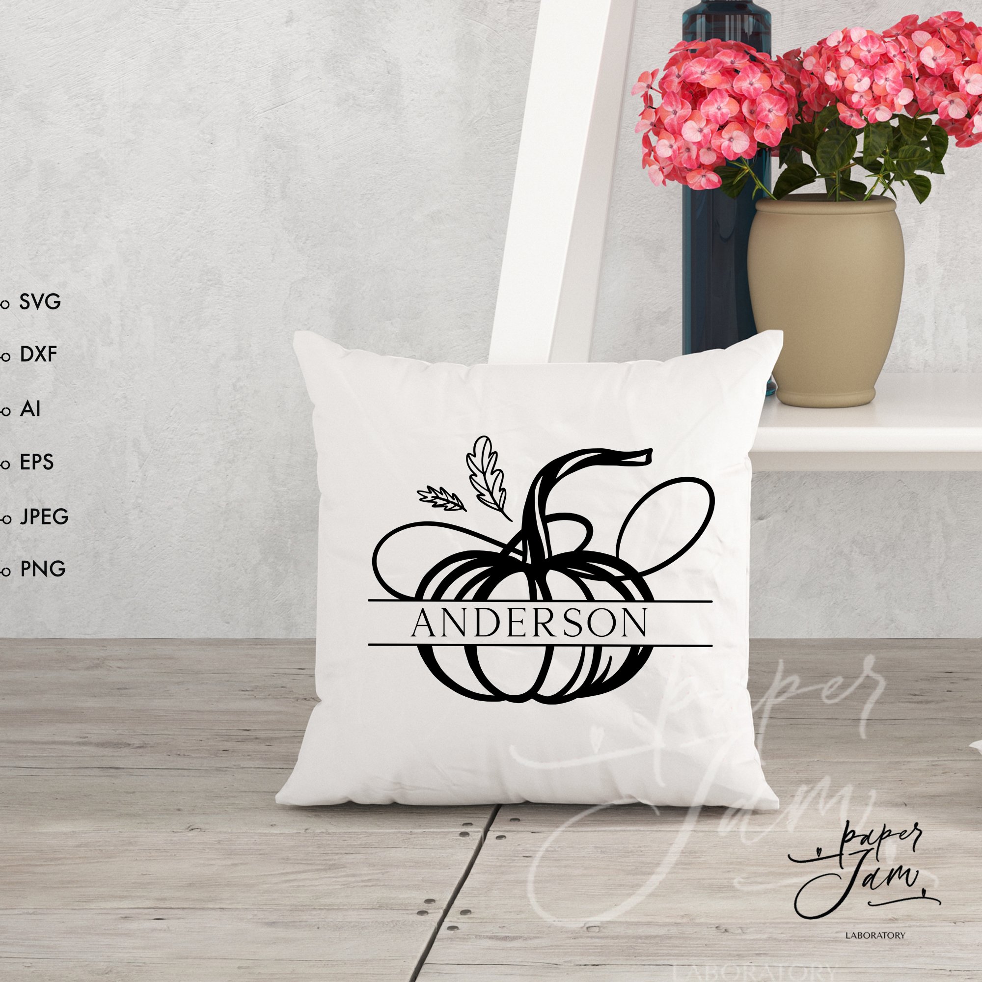 Fall monogram SVG Pumpkin frame monogram SVG Fall svg png