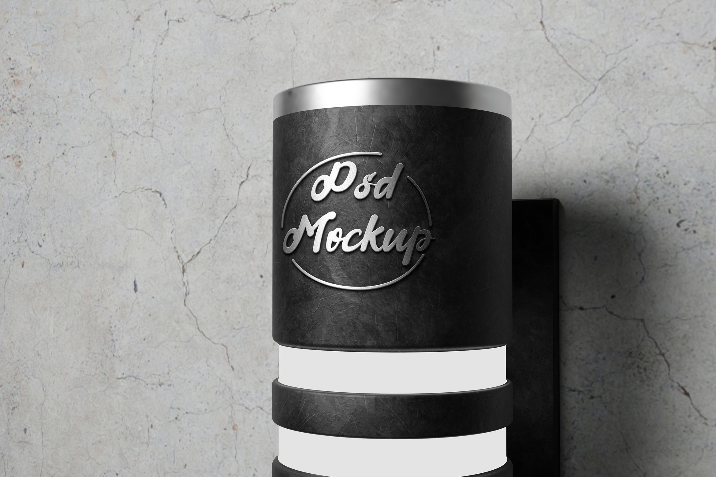 realistic lamp logo mockup psd
