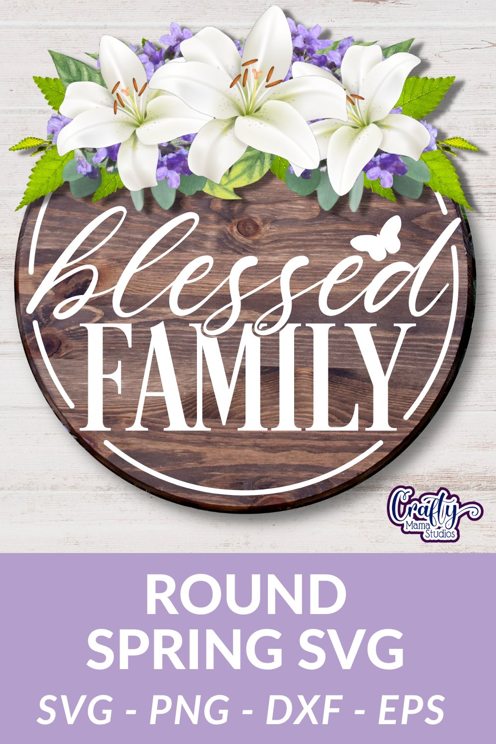 Blessed Family | Round Family Svg | Family Door Sign