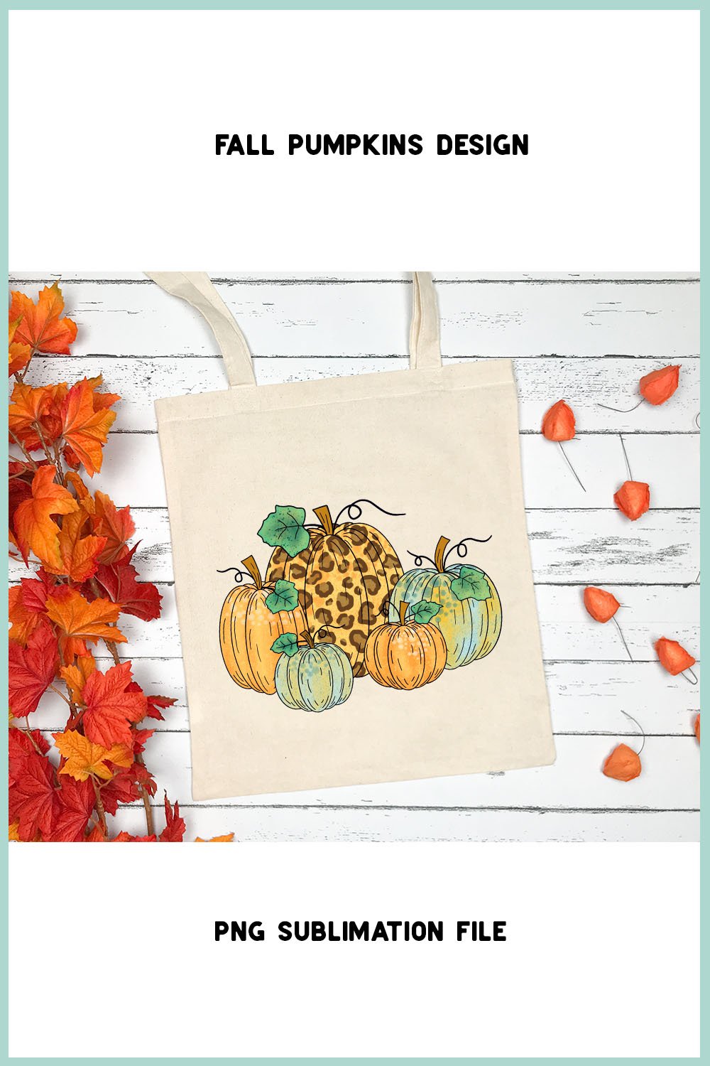 Fall Pumpkins Sublimation Design
