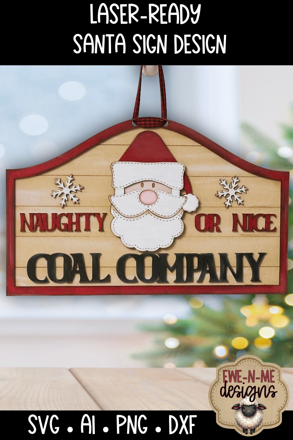 Naughty Nice Coal Co Sign Laser Ready SVG | Santa Laser SVG