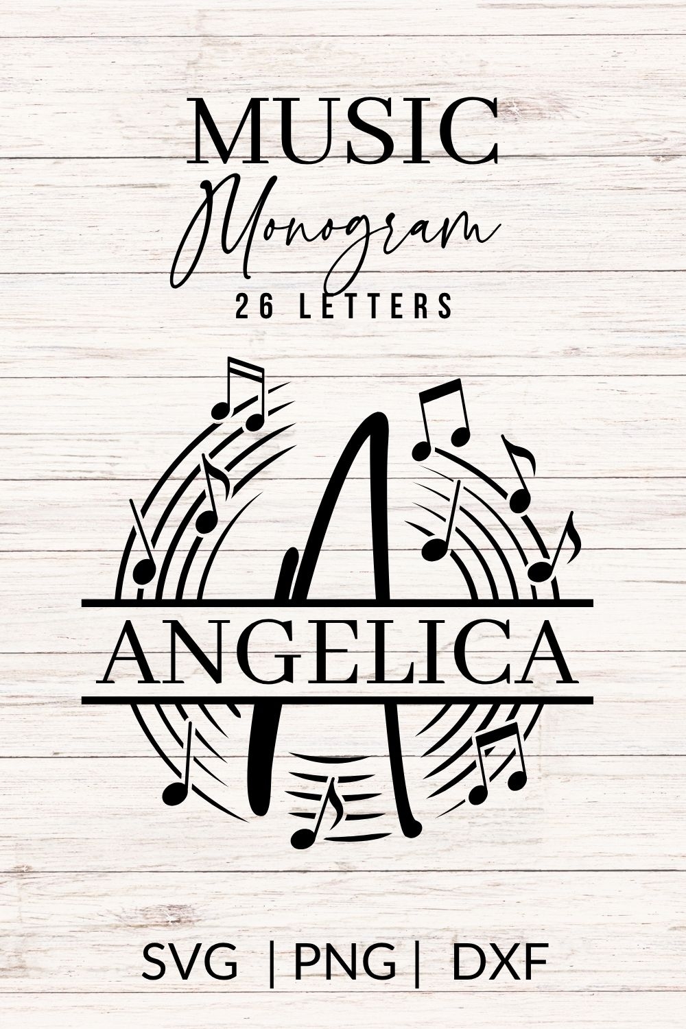 Music Monogram SVG Bundle A-Z