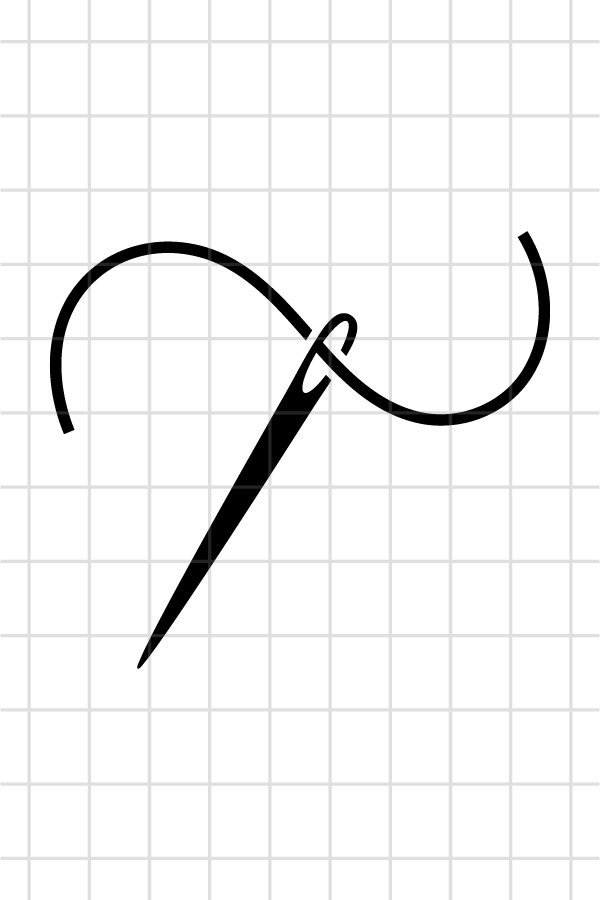 Sewing Needle and thread silhouette SVG cut file, icon
