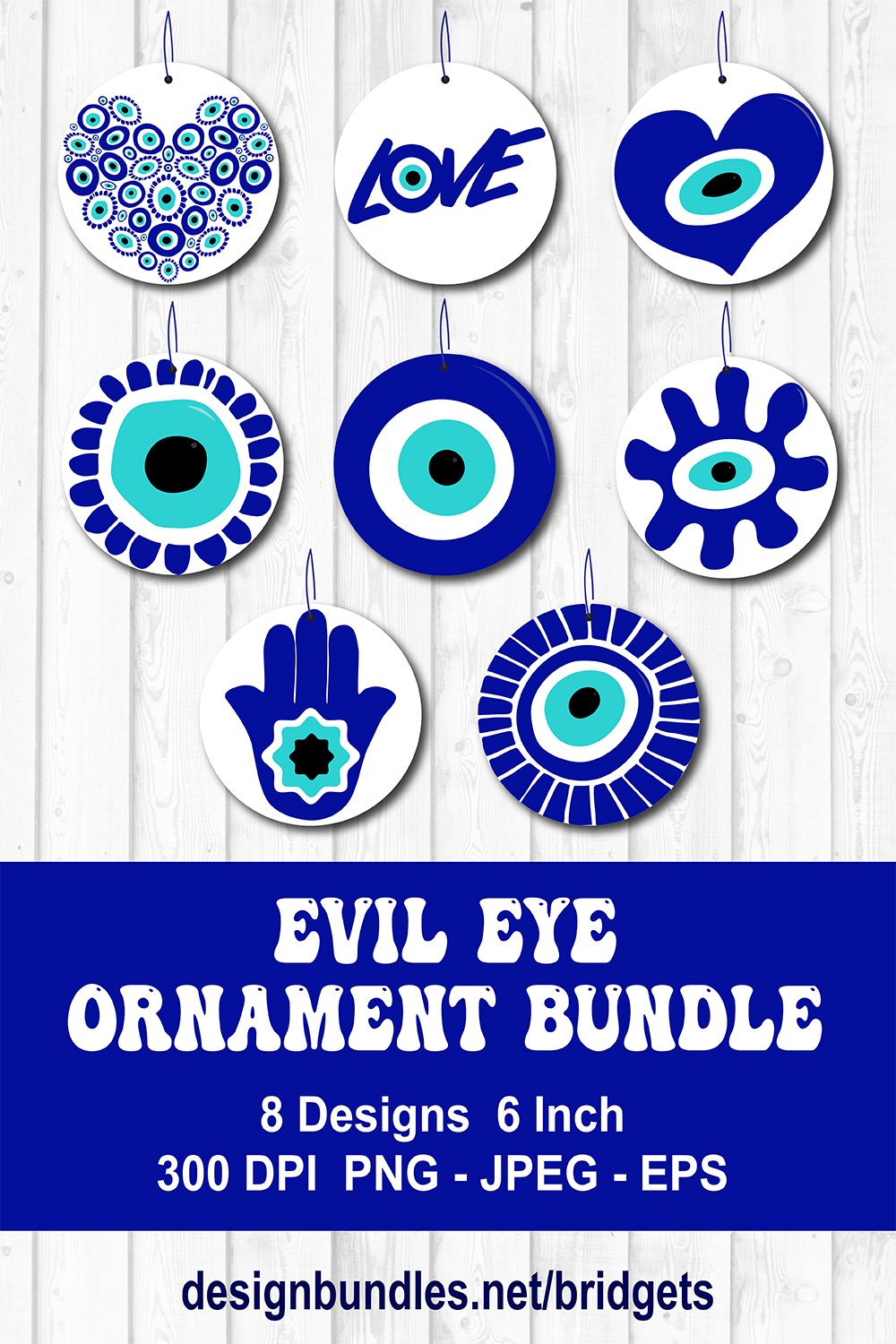 Evil Eye Circular Ornaments Bundle | Round Ornament Designs