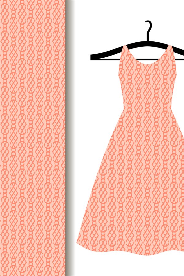 Women dress fabric with geometric pattern