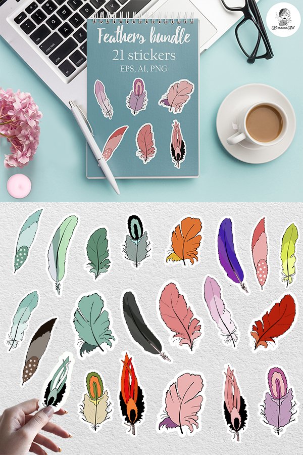 Vector Bundle Stickers graphics Digital doodle (922457)
