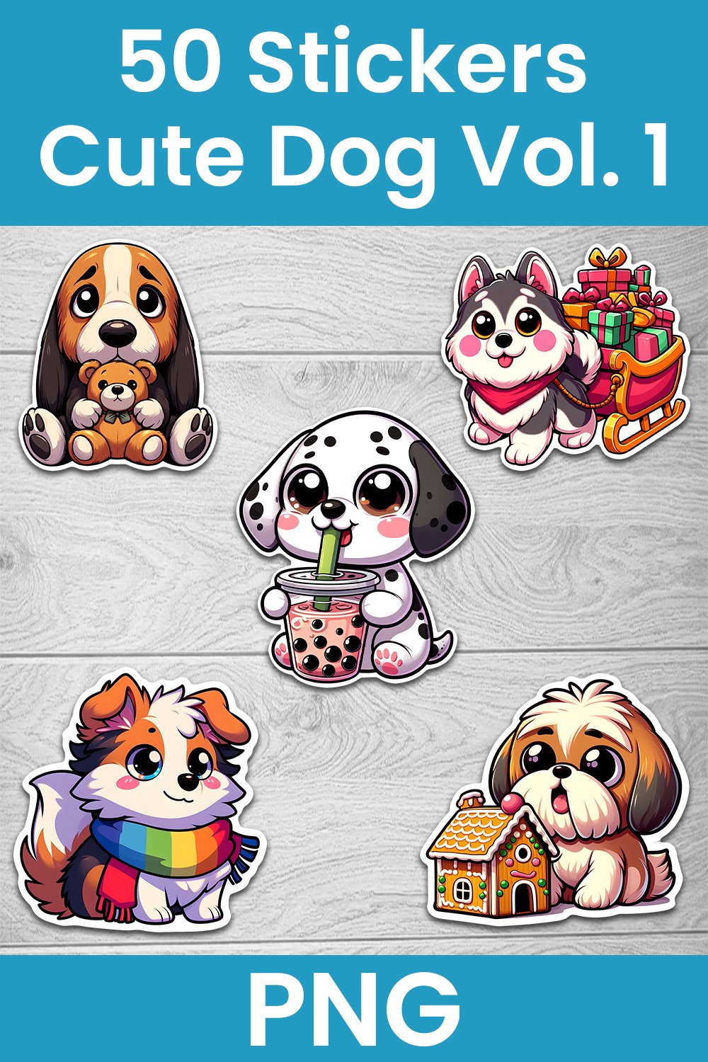 Cute Dog Sticker Bundle | Print And Cut Stickers Puppy