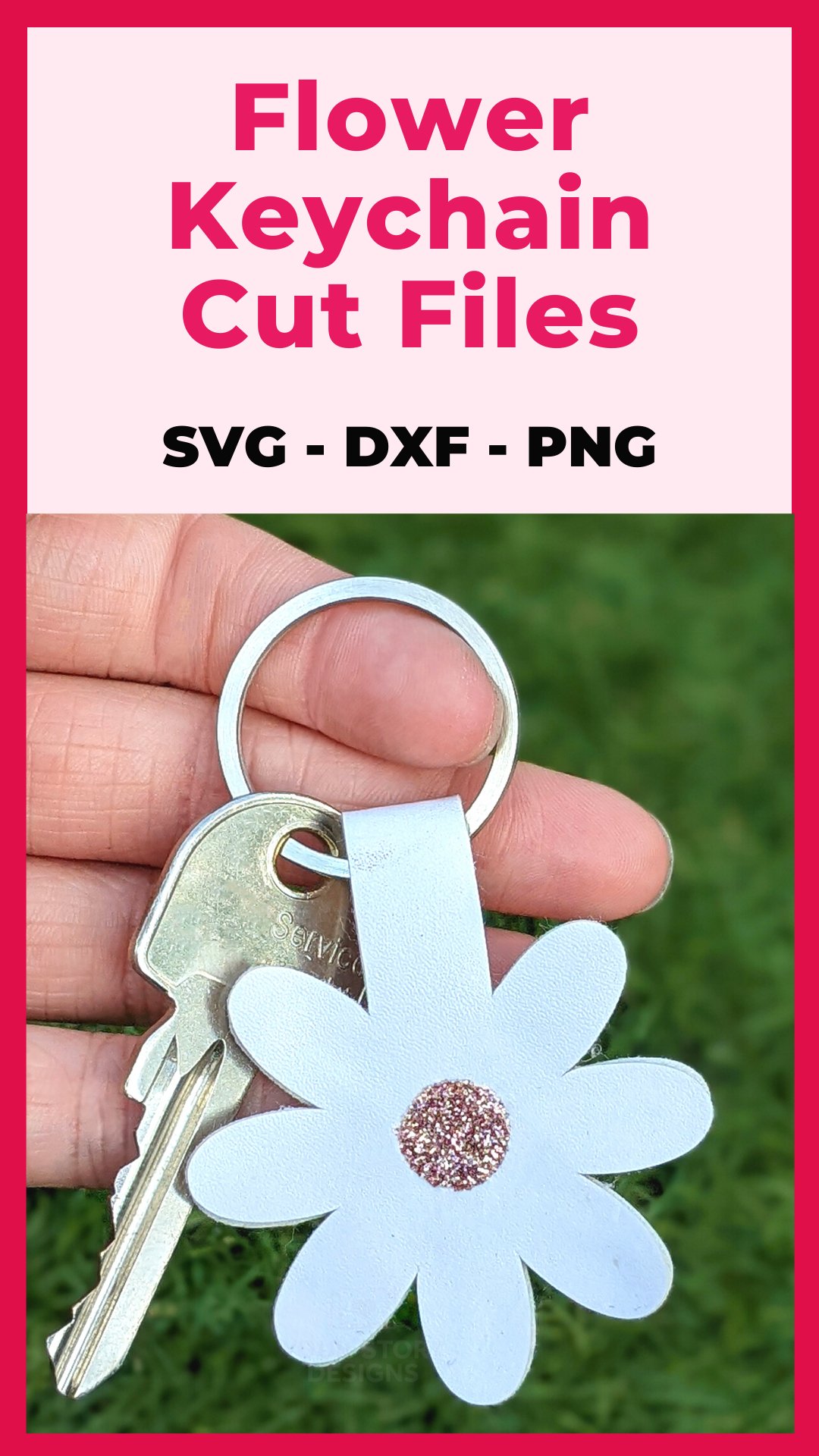 Flower Faux Leather Keychain SVG Templates