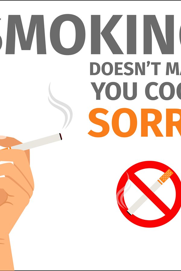 Hand and no smoking sign poster