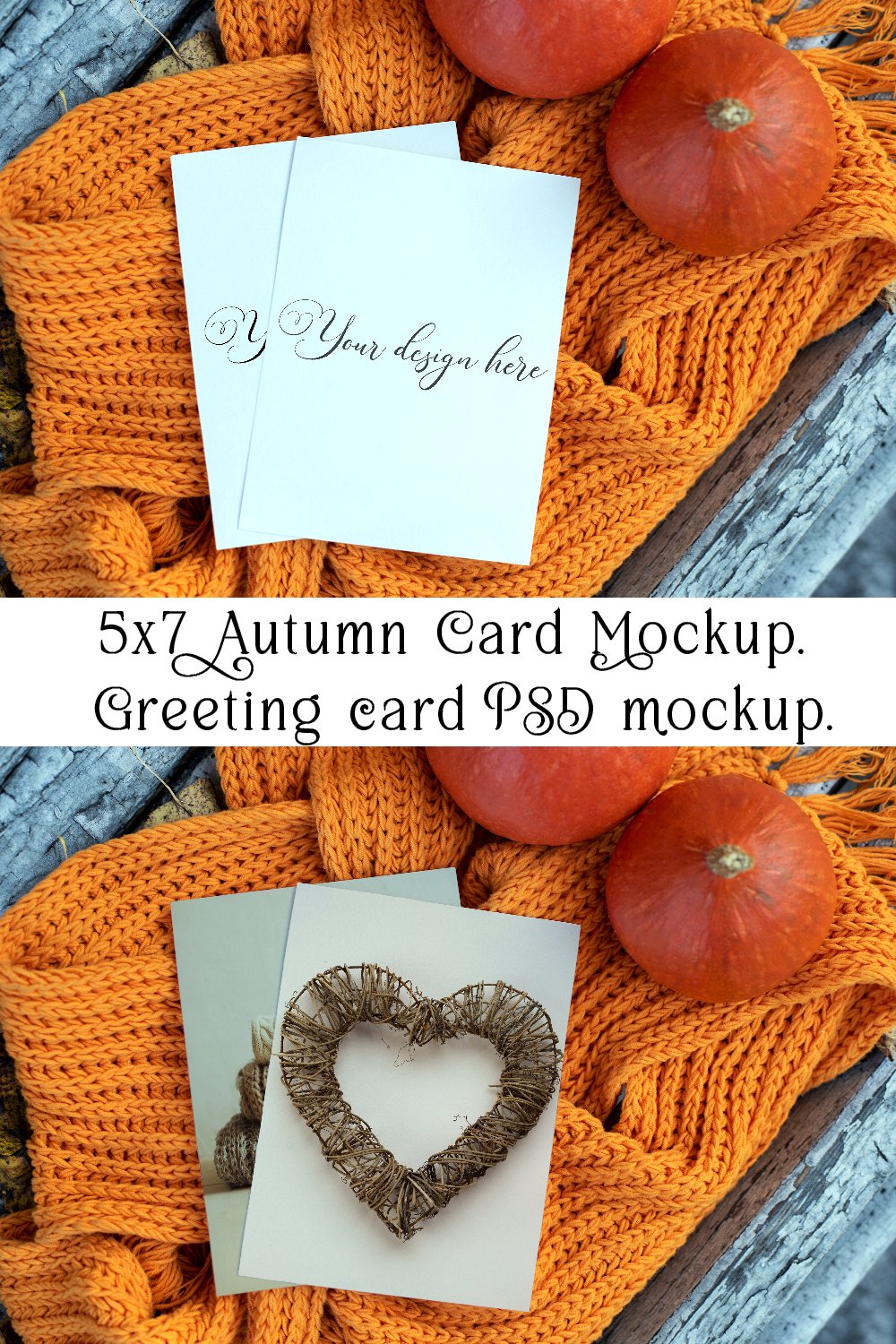 5x7 Autumn Card Mockup. Fall Mockup. Greeting card mockup