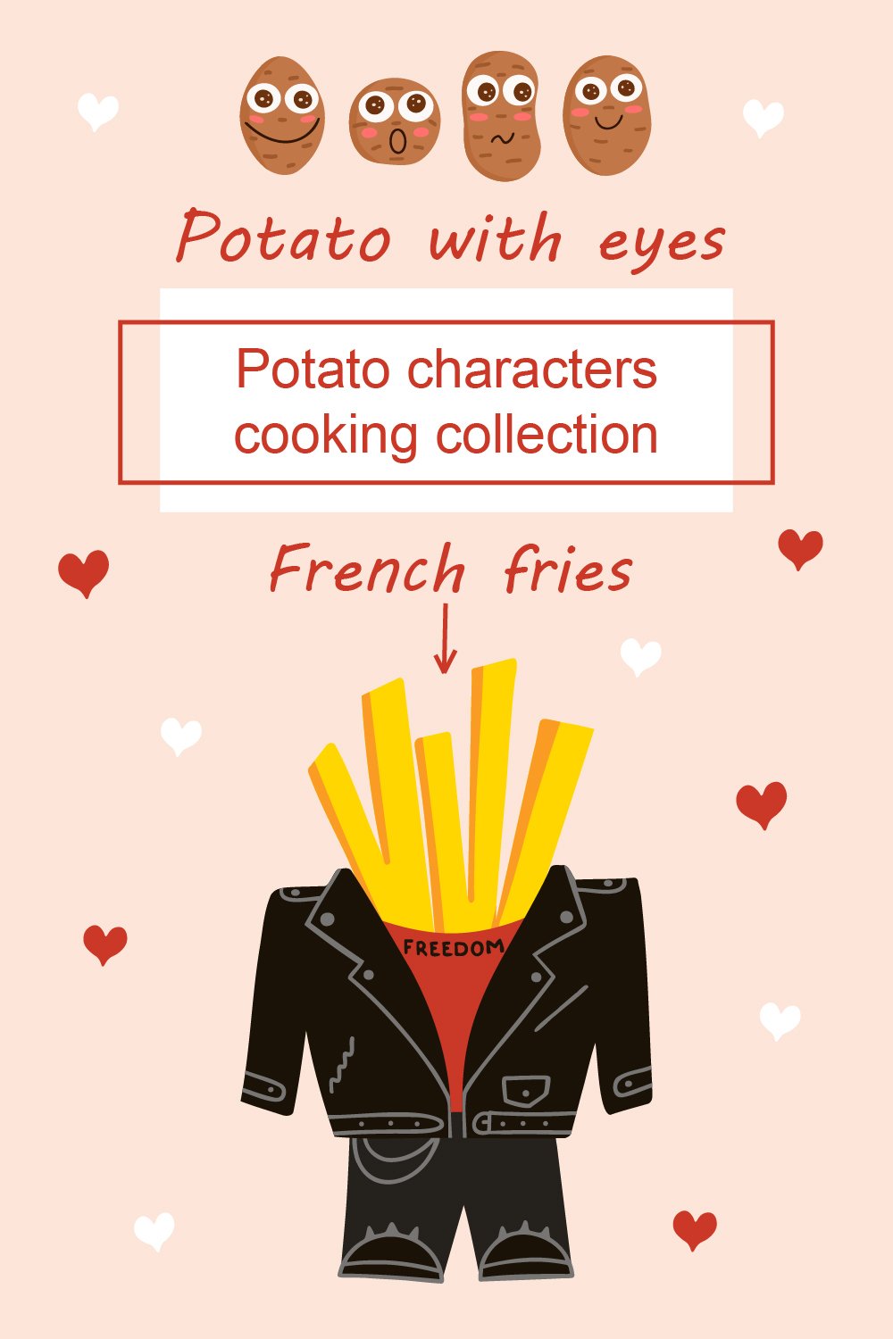 Funny potato characters collection