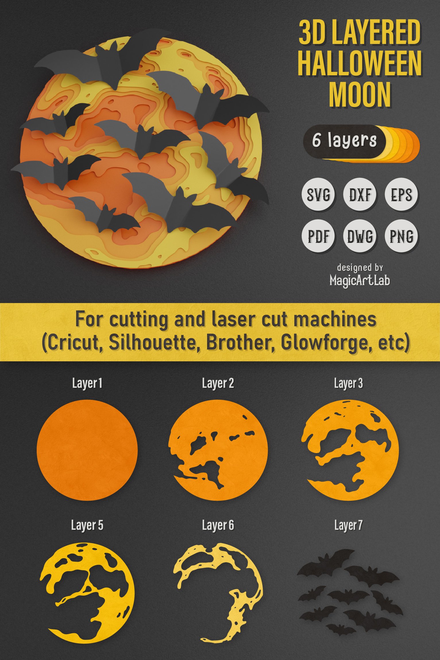 3D Halloween Moon