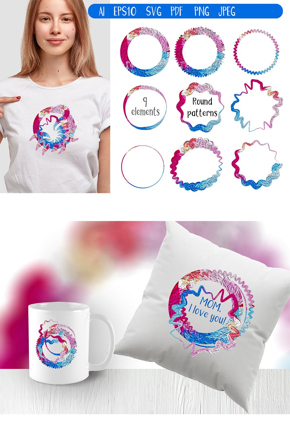 9 sublimation round frames