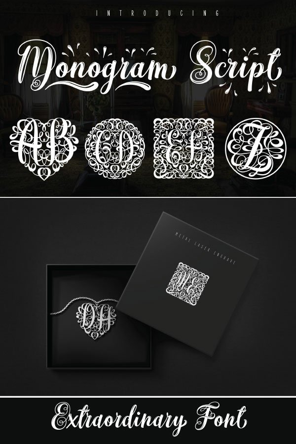Monogram Script | Full Alphabet Single & Couple (254046)