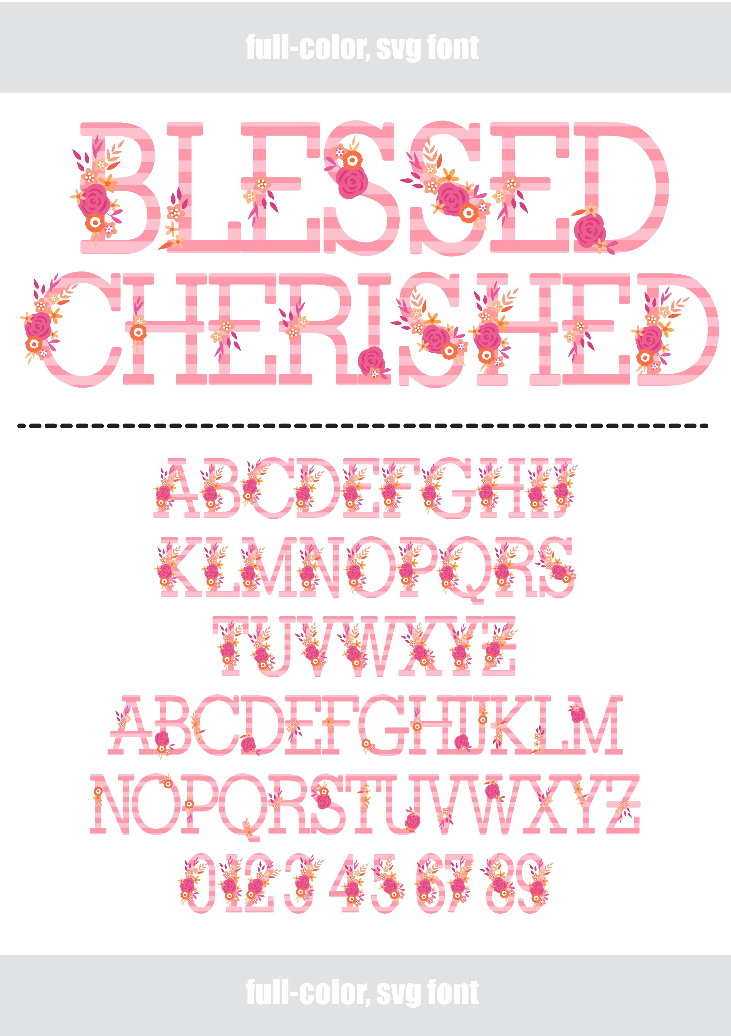 Flower Themed Full Color SVG Font