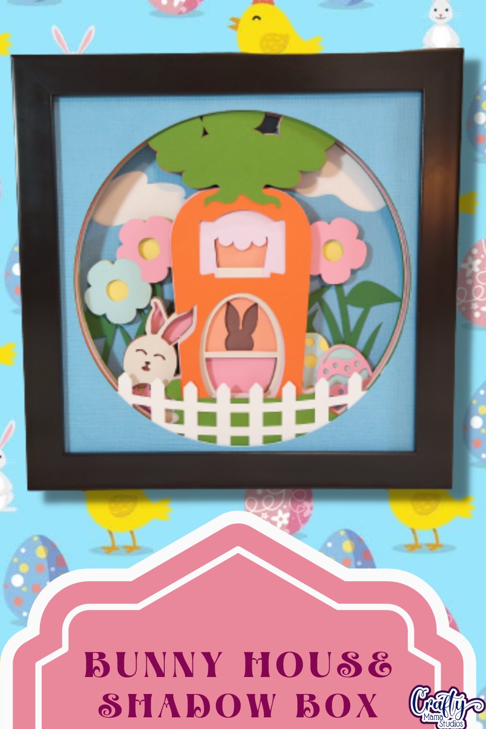 Easter Svg Shadow Box 3D Layered Easter Bunny House Cut File
