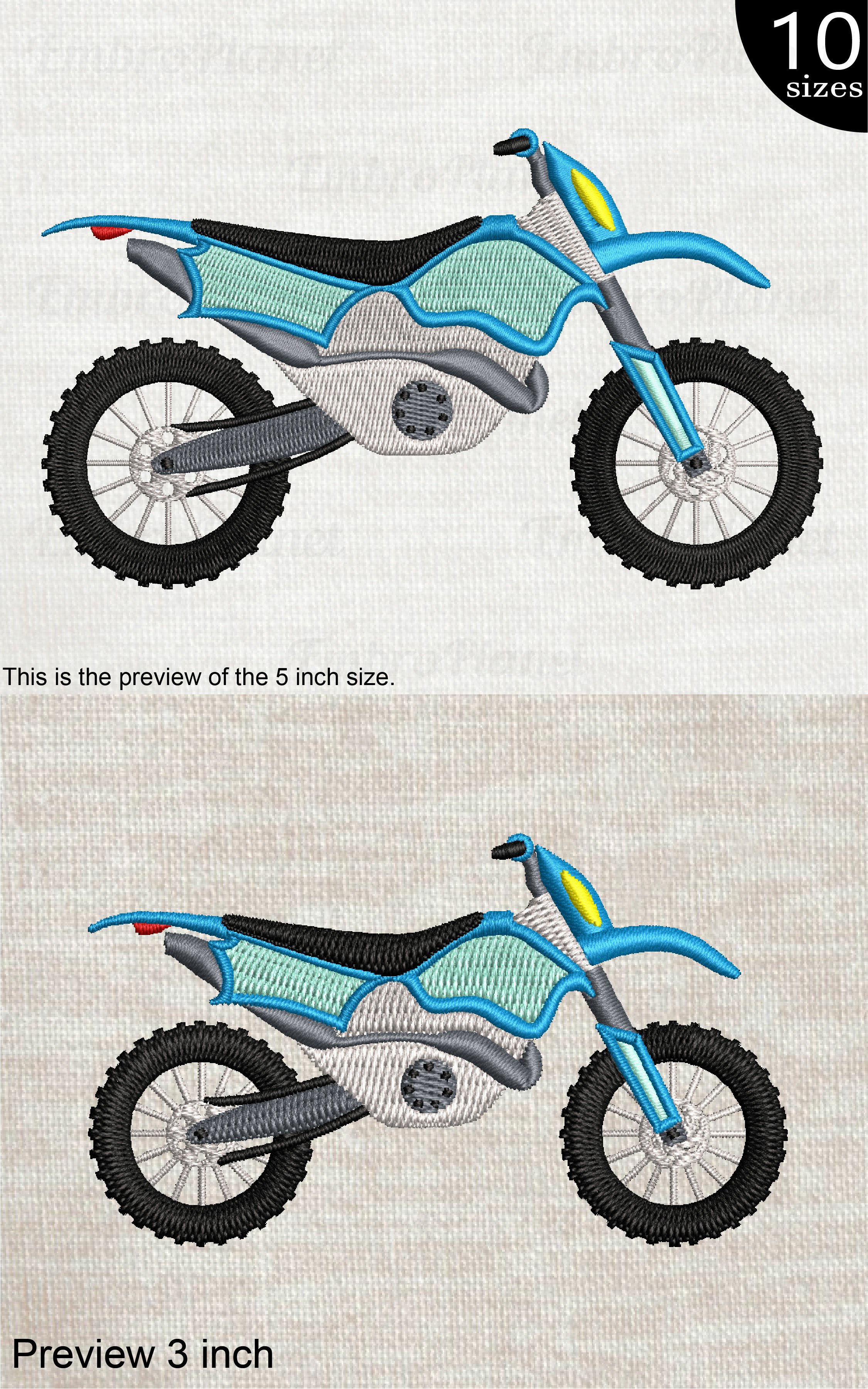 Motocross Bike - Embroidery Files - 93e