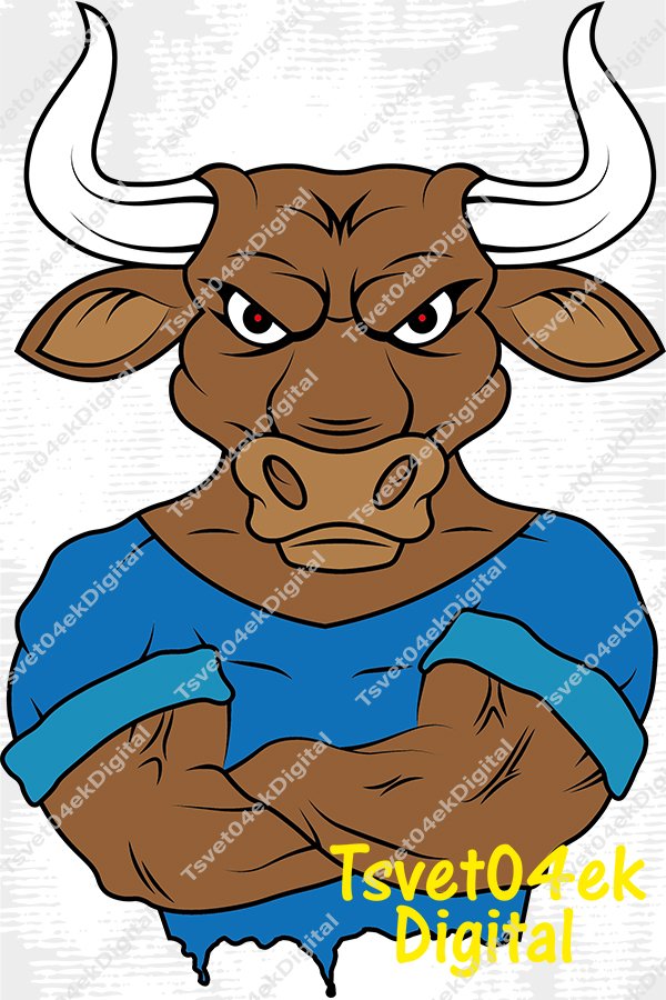 Strong sports bull illustration