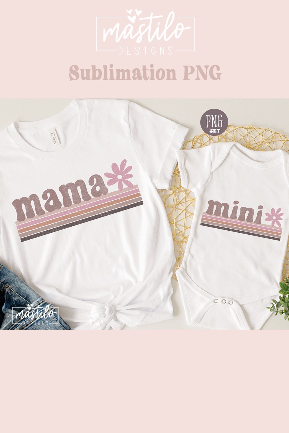 Retro Mama Mini PNG Set | Retro Mama Mini sublimation Design