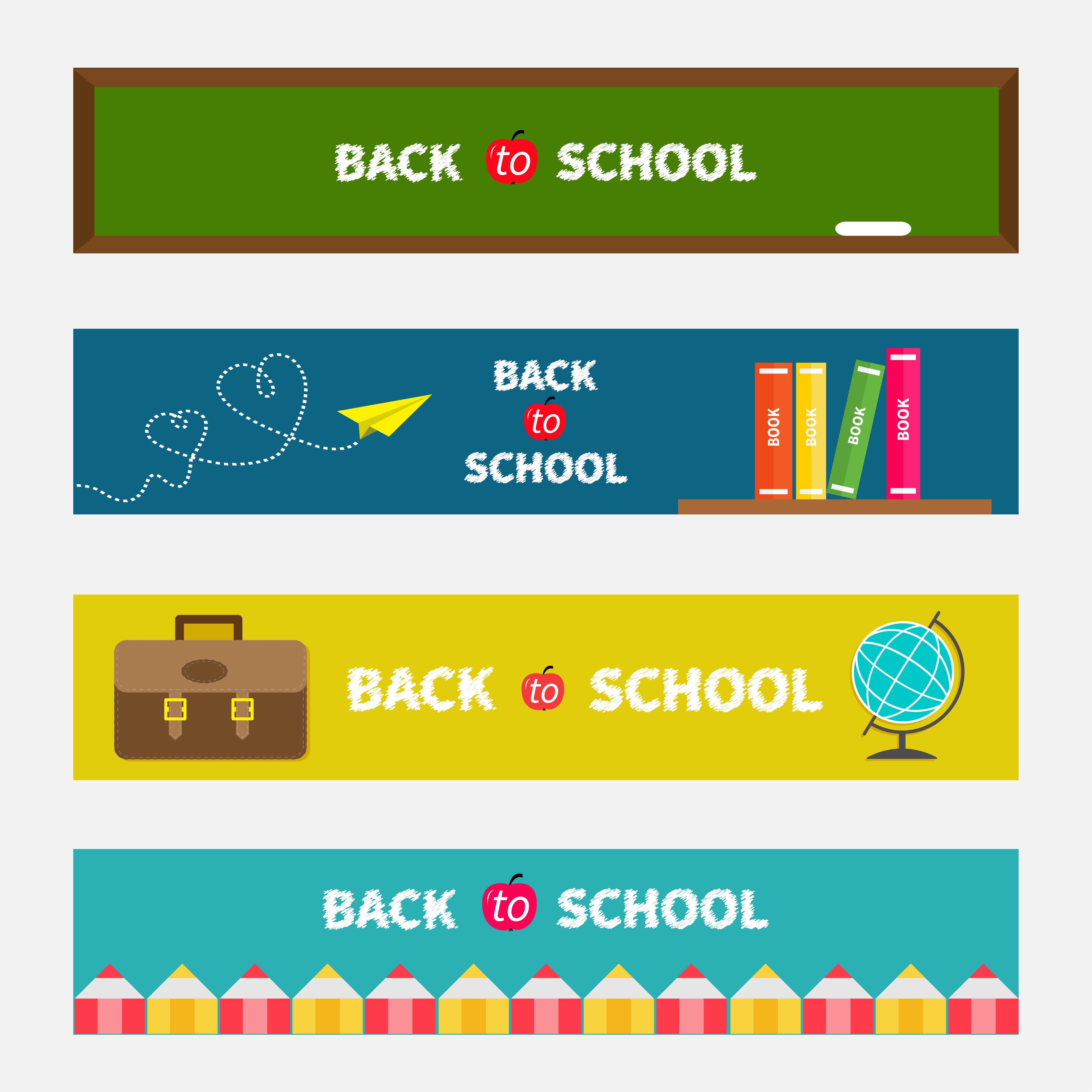 Back to school banner set