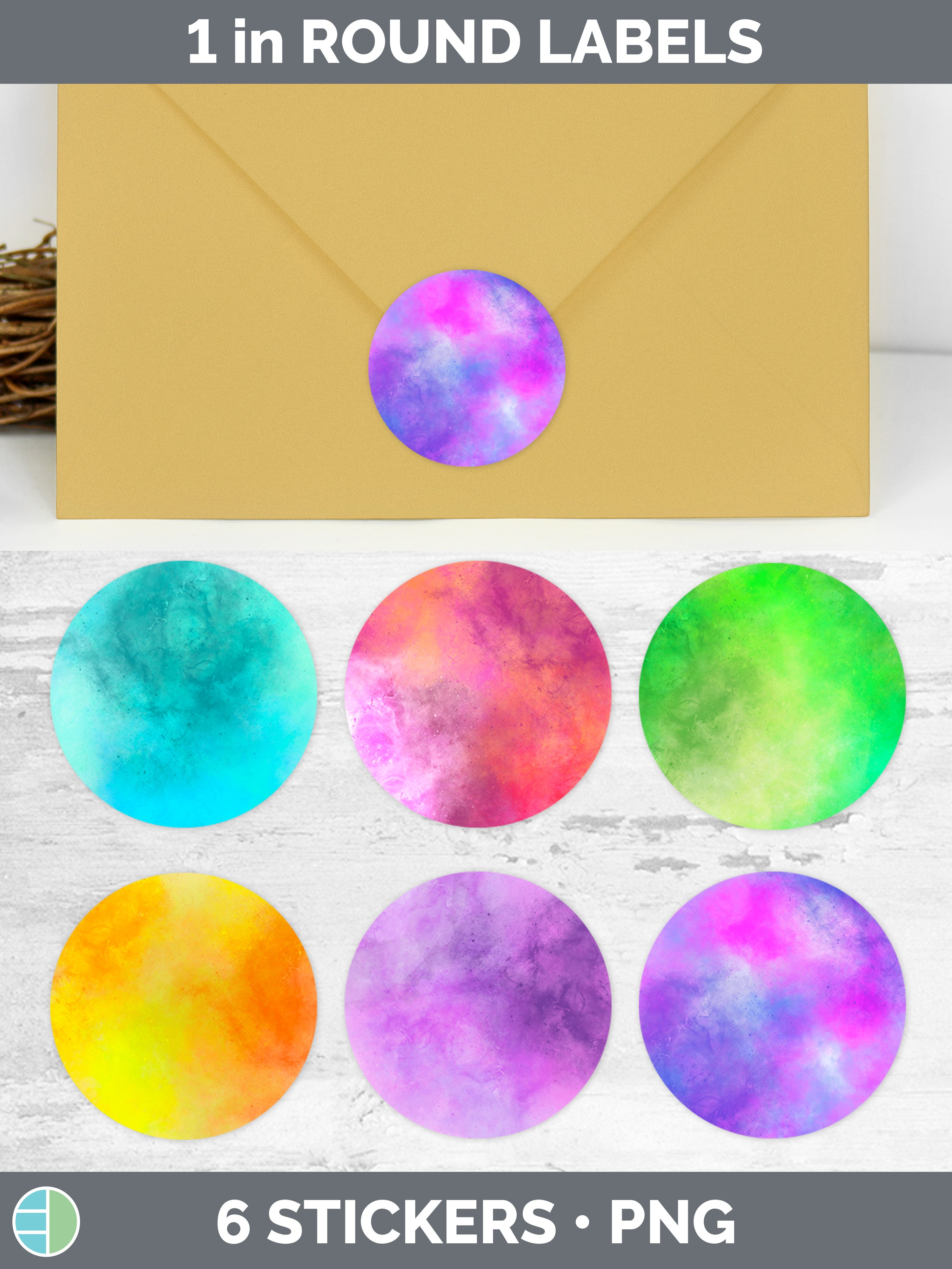 Galaxy Stickers | Sticker 1in Round Labels PNG Designs